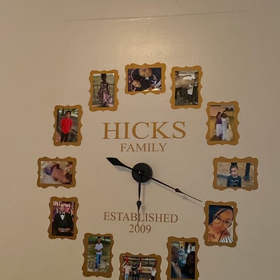 Large FAMILY PHOTO Wall Clock Decal Kit for 4x6 and 5x7 Photos - Etsy