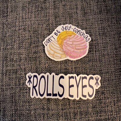 Rolls Eyes Sticker, Cute Sticker, Water Bottle Decal, MacBook Sticker ...
