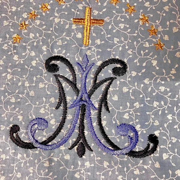 Maria Monogram Machine Embroidery Design: Christian Religious Art (4x4 ...