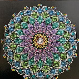 Sunburst/sunflower Dot Art Mandala - Etsy