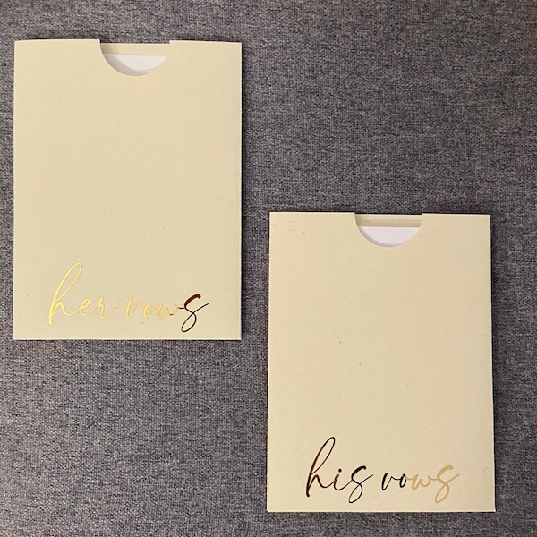 Cursive Vow Cards, Vow Renewal Cards, Vow Cards, His Vows, Her Vows ...