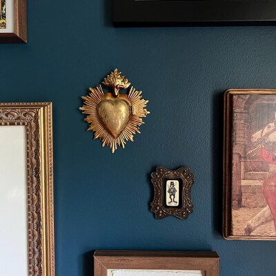 Sacred Heart, Milagro Heart, Antique Gold Heart Box, Catholic Heart ...