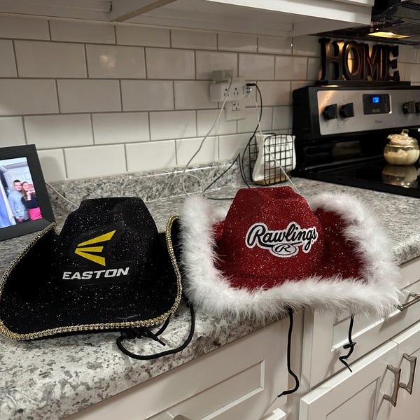 College Themed Glitter Cowboy Hat | Customizable Cowgirl Hat Made to ...