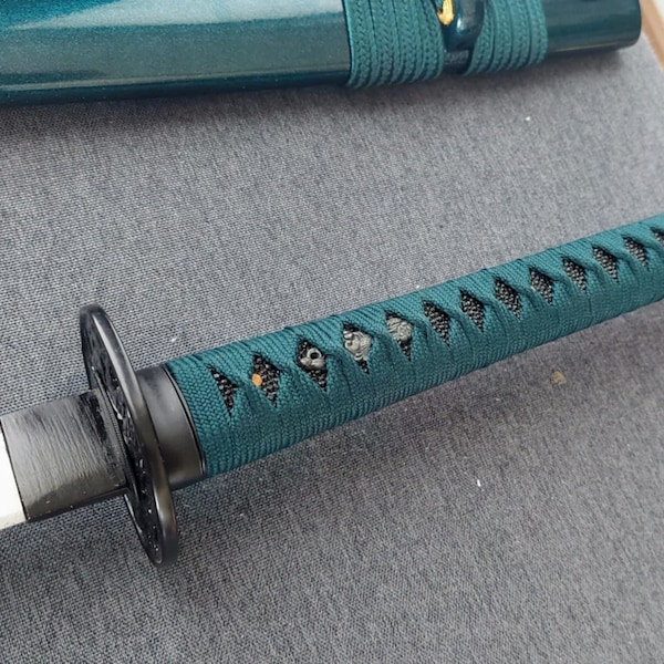 Handmade Samurai Character Themed Katana Original Design Square Tsuba ...