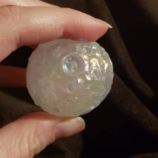 Rainbow Angel Aura Quartz Moon Sphere, Crown Chakra ,moon Witch ...