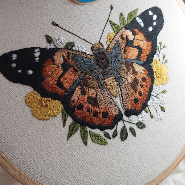 Butterfly: Hand Embroidery Pattern, Thread Painting Tutorial, Instant ...