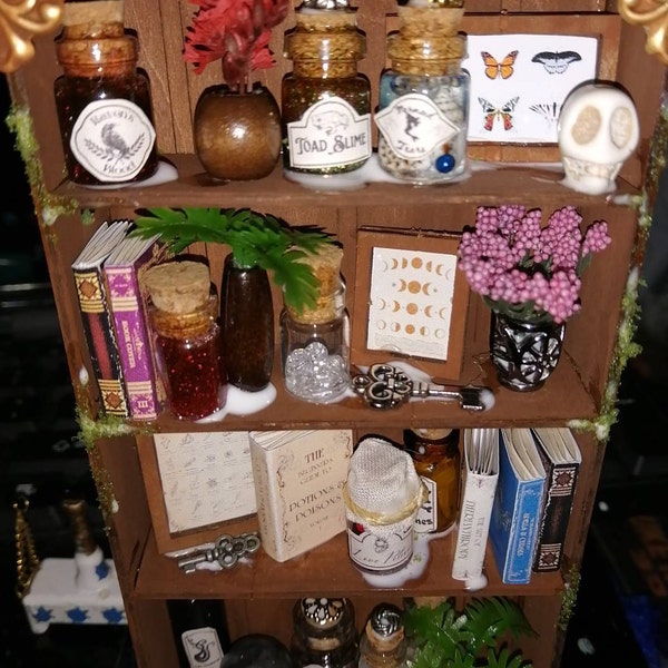 DIY KIT | Miniature Fairy Witch Bookshelf Kit | DIY Miniature Bookshelf ...