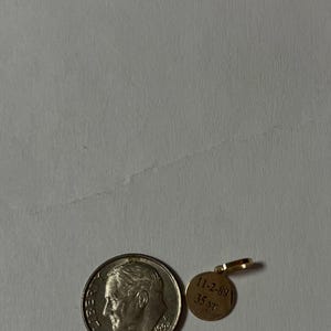 18k/14k/solid Gold Round Disc Pendant Tag Personalised Charm Custom ...