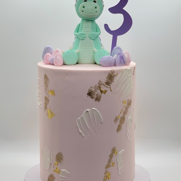 Fondant T-rex Dinosaur Animal Cake Topper 1st Birthday Baby Shower ...