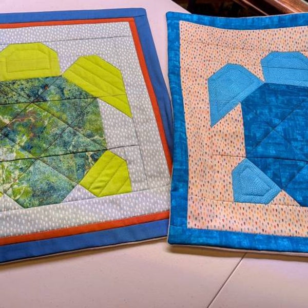 PDF Pattern - Sea Turtle Quilt Block Pattern, Traditional Quilt Block ...