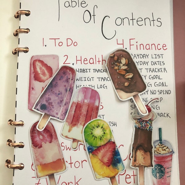 Fruit Pop Sticker Pack, Ice Pop, Fruit Dessert, Summer Snacks Stickers ...