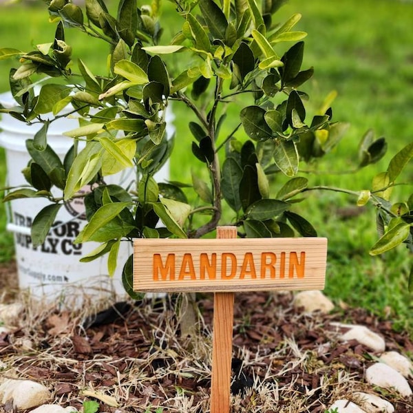 ORANGES Sign, Tree Sign, Citrus Sign, Fruit Marker, Outdoor Sign, Yard ...