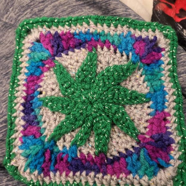 Marijuana Leaf Granny Square Crochet Pattern (PDF Pattern) - Etsy