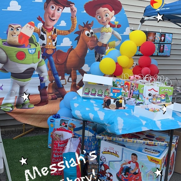 Toy Stroy Photography Backdrop, Cartoon Kids Birthday Party Backdrop ...