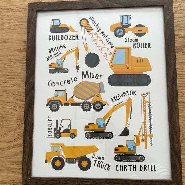 Construction Vehicles, PRINTABLE, Building Machinery Digital Download ...