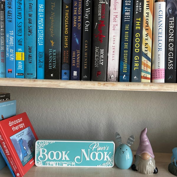 Book Nook Personalized Library Sign Bookshelf Shelf Sitter 3D Printed ...