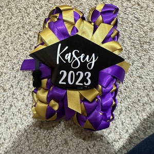 Single Ribbon Lei Acrylic Graduation Cap - Etsy