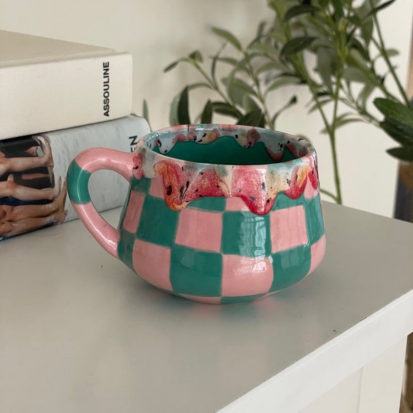 Handmade Double Espresso Cup, Ombre Pottery Cup, Kitchen Gift,home ...