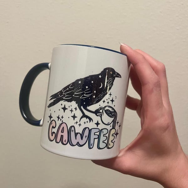 Punny Crow Mug Raven Coffee Cup Crow Themed Gift Coffee Humor Ironic ...