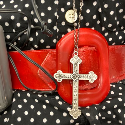 Cross Pendant Long Chain Necklace Heavy Goth Gothic Cross Pendant on ...