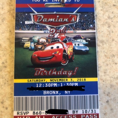 Cars 3 Birthday Invitation PLASTIC Cars 3 Birthday, Cars 3 Birthday ...