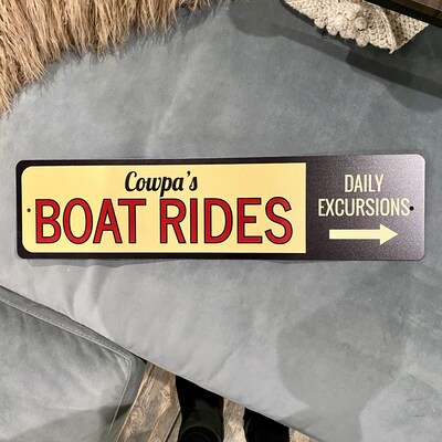 Boat Rides Arrow Sign, Personalized Daily Excursions This Way Sign ...
