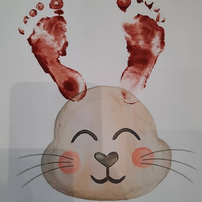 Easter Bunny Footprints Feet Craft Art / Some Bunny Loves You Hoppy ...