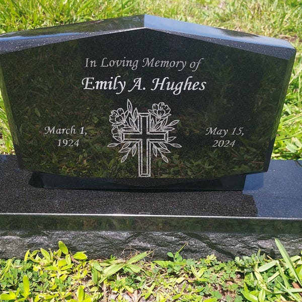 Personalized 8"x12"x1" Granite Memorial Headstone, Memorial Marker ...