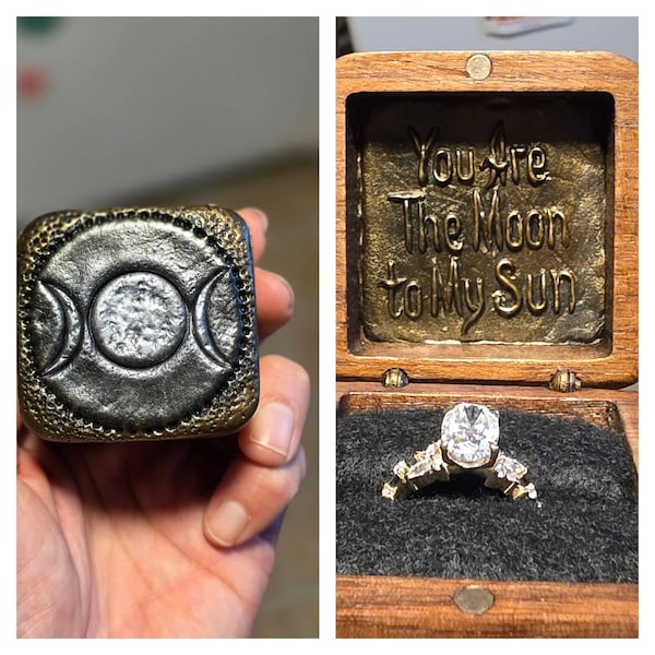 Hecate Goddess of Moon Ring Box Triple Moon Symbol Pagan Witchy Box ...