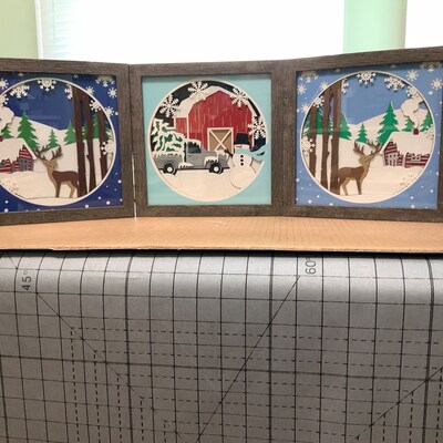 Winter Scene Shadow Box Svg, Shadow Box Svg, Christmas Shadow Box Svg ...