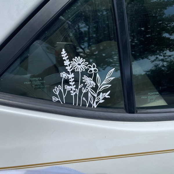 Wildflower Decal, Boho Car Decal, Gift for Plant Lovers, Plant Lover ...