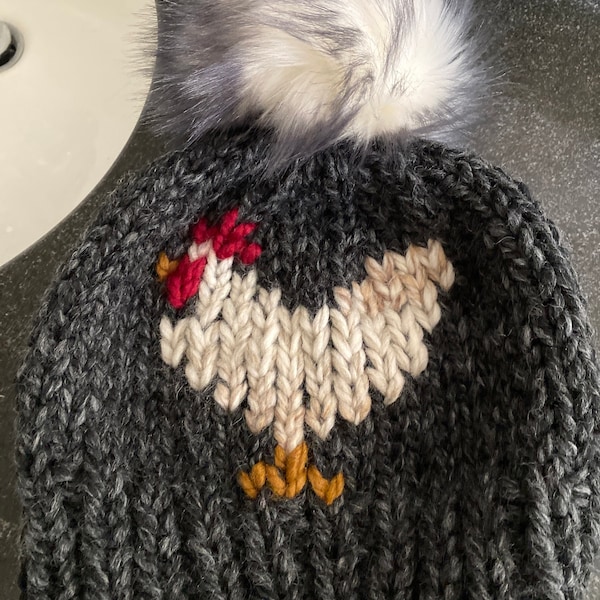 Women’s Knit Chicken Beanie / Knit Hat / Chicken Mom / Farm Wear ...