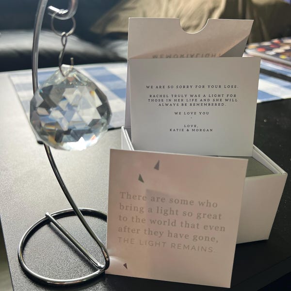2-3 DAY DELIVERY Memorialight Sympathy Gift Grief Crystal With Keepsake ...