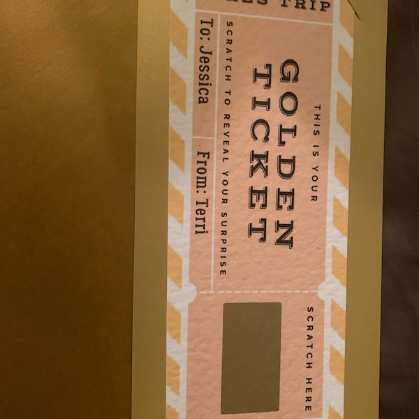 Personalised Golden Ticket Gift | Scratch to Reveal Surprise | Custom ...