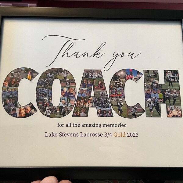 Coach Collage Frame, Custom Gift for Coach, Personalized Collage Gift ...