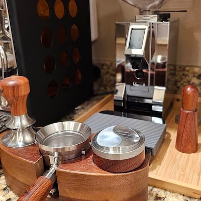 Espresso Distribution Tool Coffee Leveler Adjustable Wooden Distributor ...