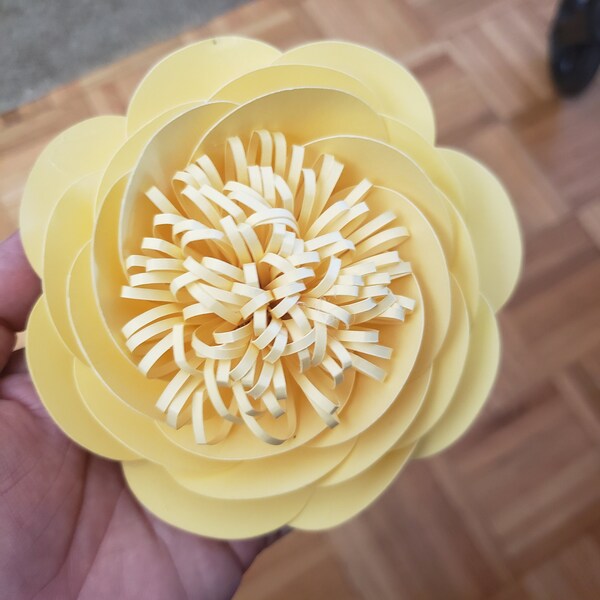 SVG Pompom Paper Flower Centers - Rolled Fringe Stamen Paper Flower ...