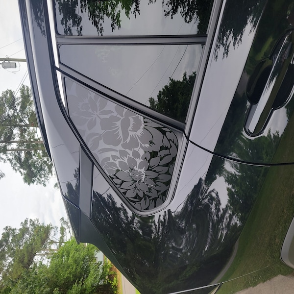 Fits 2019-2025 Toyota RAV4 Rear Side Window Floral Flowers Decal ...