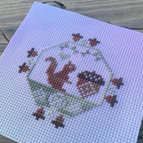 Quirky Quaker Squirrel - PDF Pattern - Cross Stitch - Darling & Whimsy Designs - Etsy