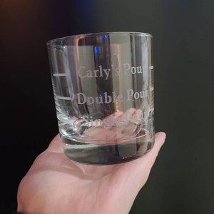 Custom Pour Line Whiskey Glass. Funny Whiskey Glass. Single Pour Double ...