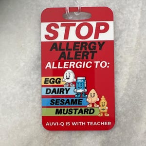Custom Food Allergy Stickers for Lunch Boxes Labels School Children ...