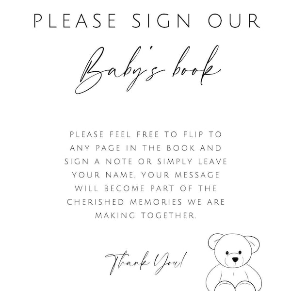 Please Sign Baby Book. Please Sign Our Children's Book Guestbook ...