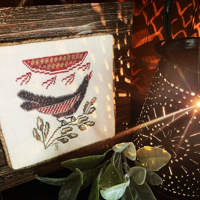 Primitive Cross Stitch Pinkeep Pattern Endless Hearts - Etsy