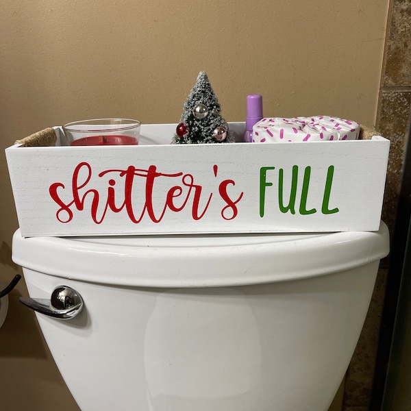 Shitters Full Toilet Paper Storage: Christmas Bathroom Decor - Etsy