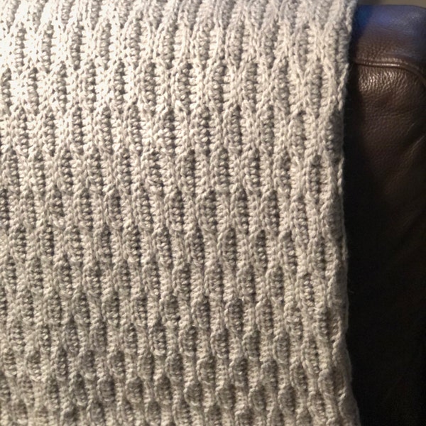 CROCHET PATTERN ⨯ Blanket, Afghan, Throw ⨯ Chunky Texture ⨯ the Zanmann ...