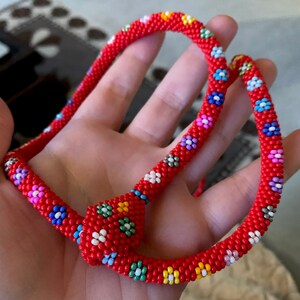 Blue Beaded Necklace Native American Style Indian Beads Necklace Ethnic ...