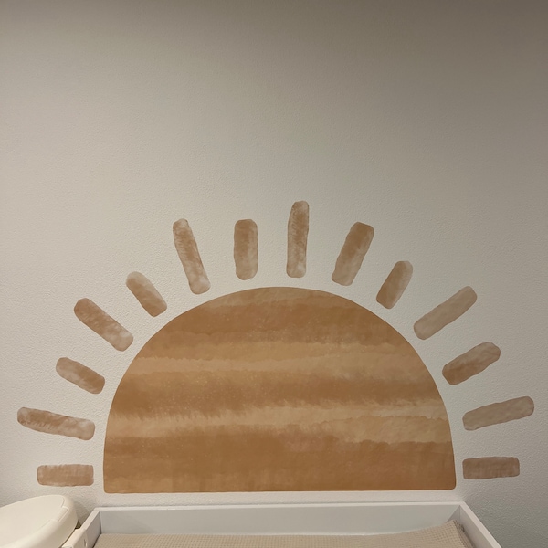 Half Sun Wall Decal / Oversized Sun Decal / Sun Wall Sticker ...