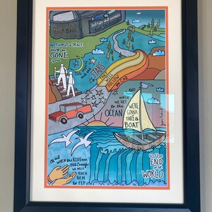 Map of Dewey Beach Delaware Beach Town NJ Beaches - Etsy