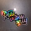 Real Vibes Only Holographic Vinyl Sticker Good Vibes Sticker for Laptop ...