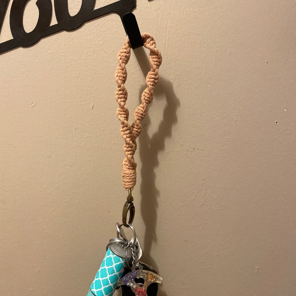 Macrame Wristlet | Macrame Key Fob, Wristlet, Lanyard, Boho Wristlet, Badge Holder, Macrame ...